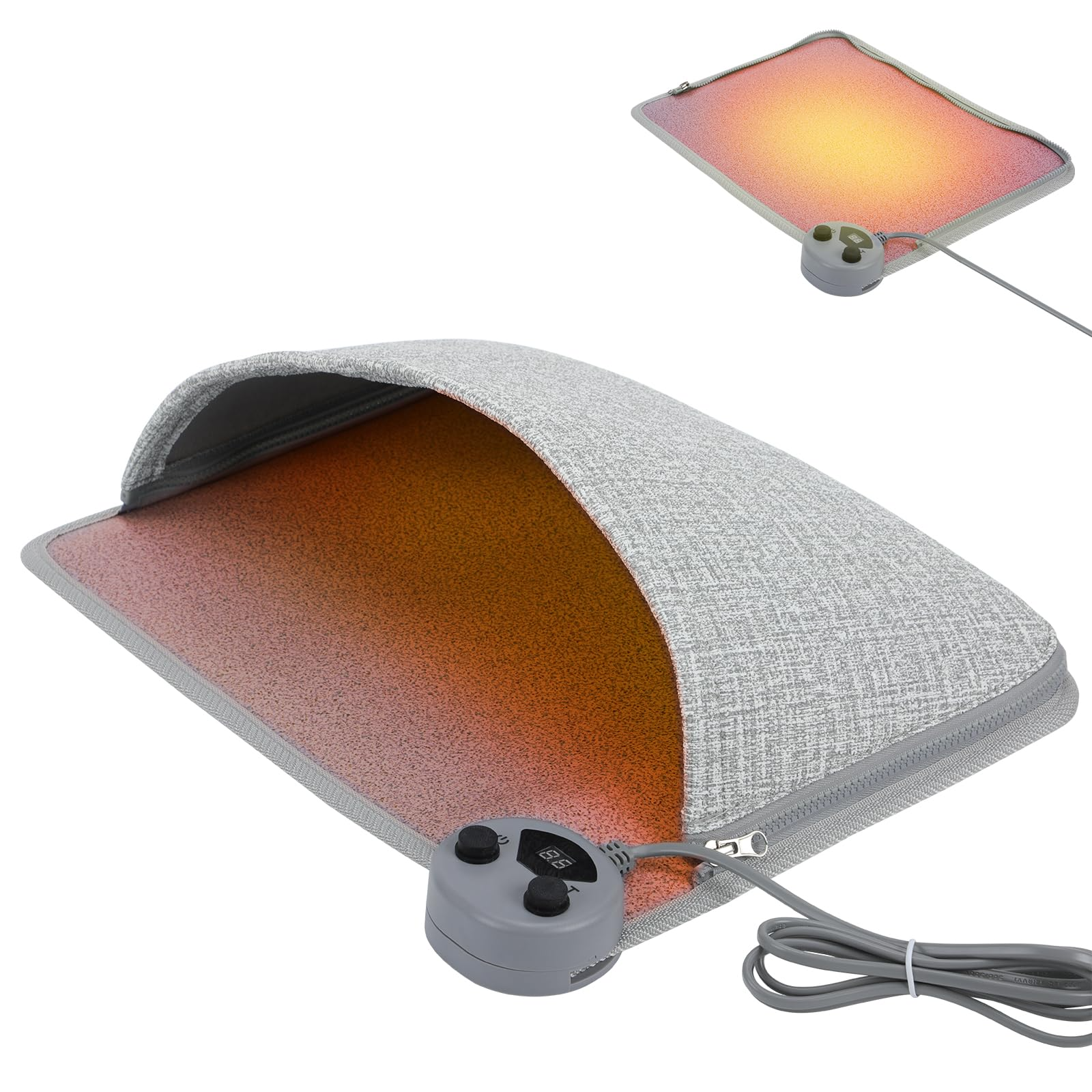 Электрическое обогревающее подставка для ног для рабочего стола, регулировка температуры пятиступенчатая, обогреватель для ног с таймером, энергосберегающая подставка для обогрева ног для дома и офиса, материал коврика: ПВХ напольная кожа, напряжение: