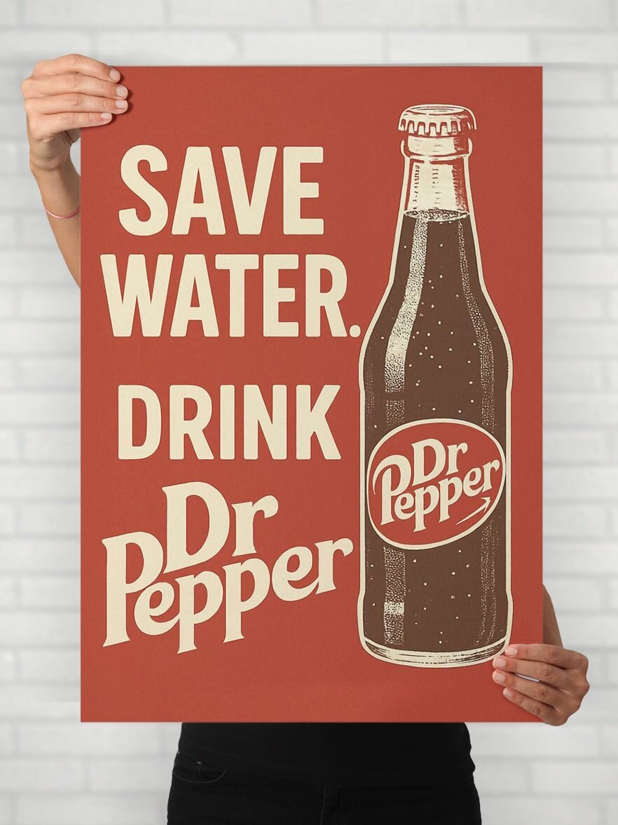 Плакат на стену для интерьера Бренды (Доктор Пеппер - Dr Pepper 1) - Постер по моде и одежде формата A1 (61x84 см)