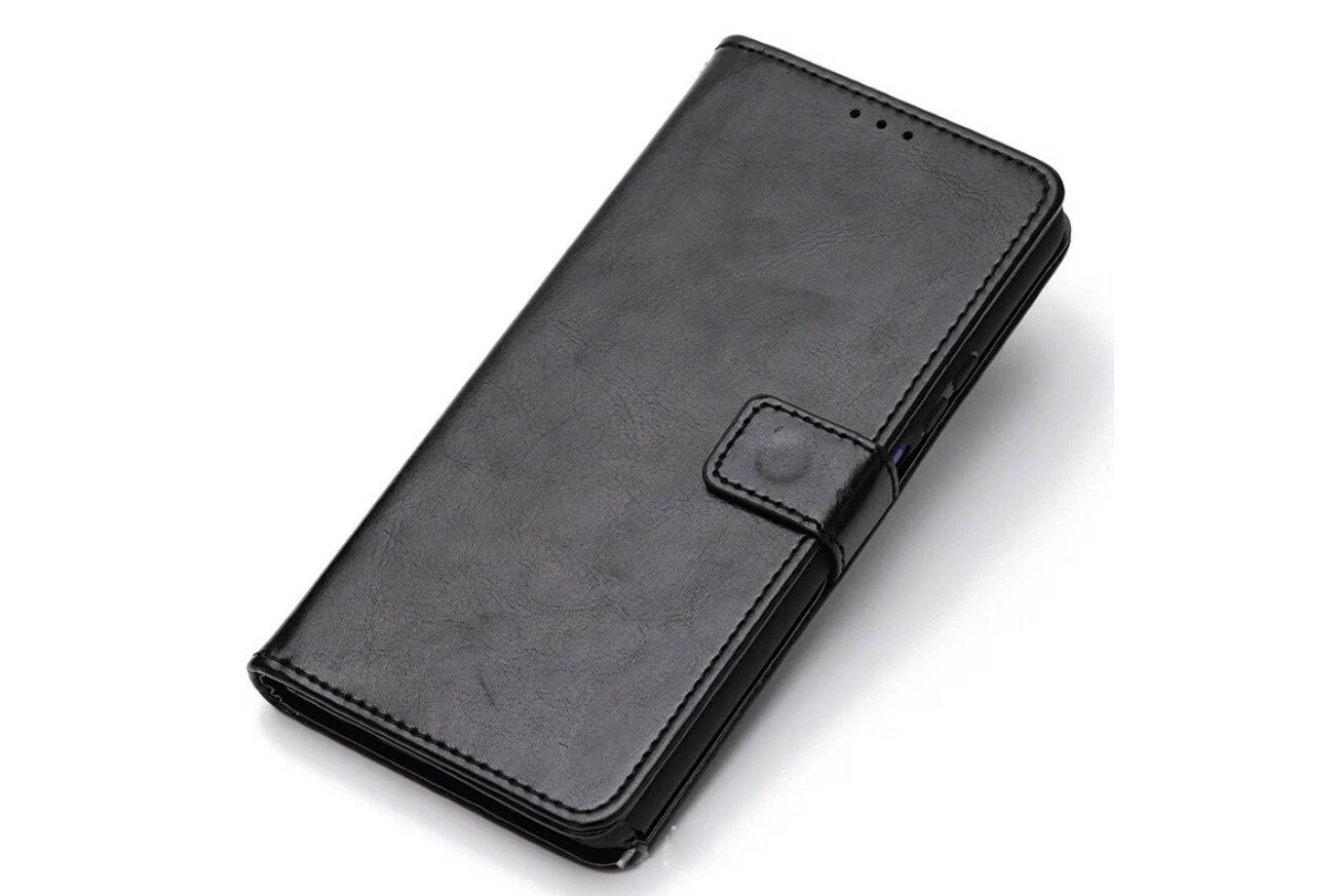 Чехол-книжка MyPads Porta Biglietti для Samsung Galaxy M23 из эко-кожи с подставкой застёжкой и визитницей черный