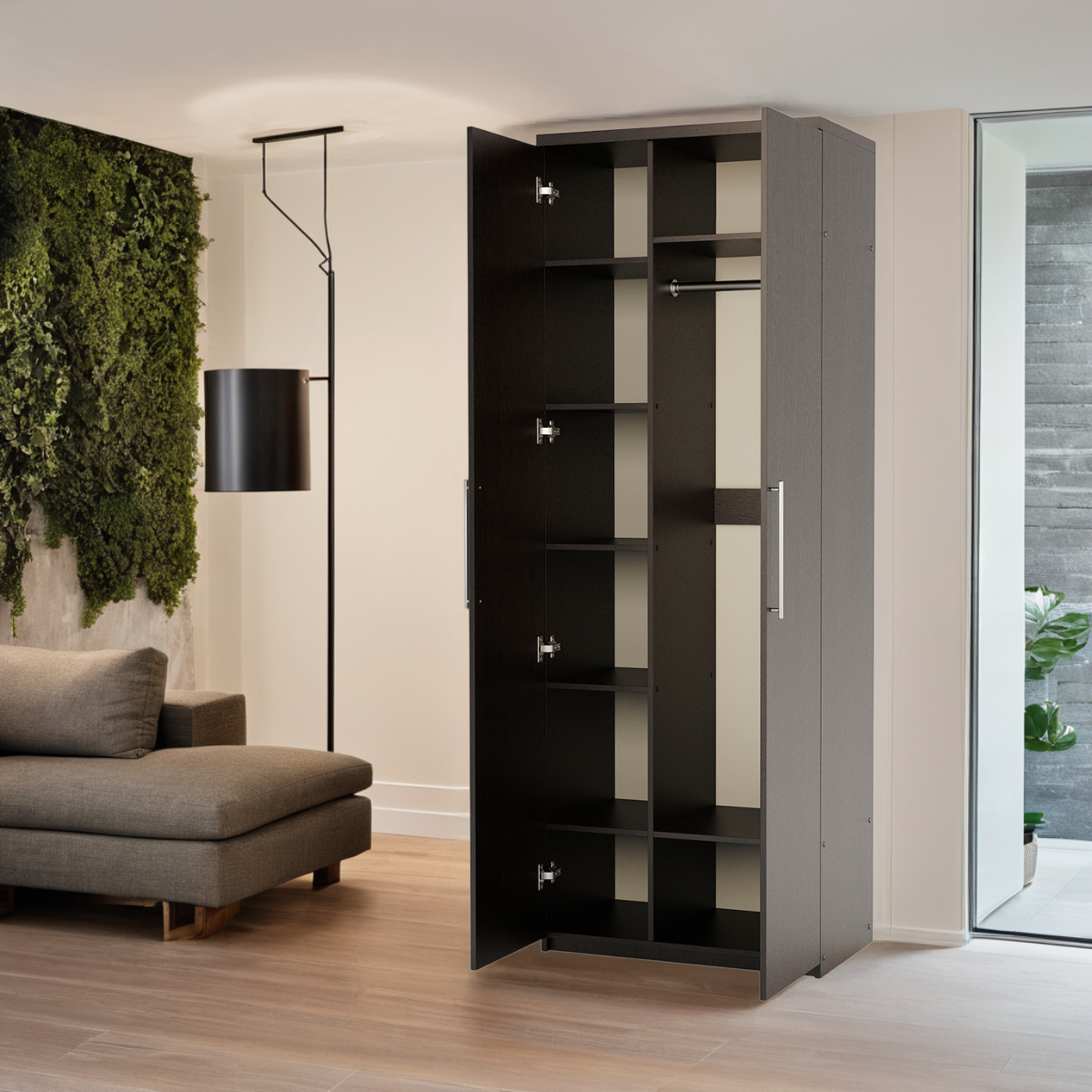 Шкаф комбинированный Ритм МК-22 100х60х240 см, распашной, в прихожую, лдсп Венге