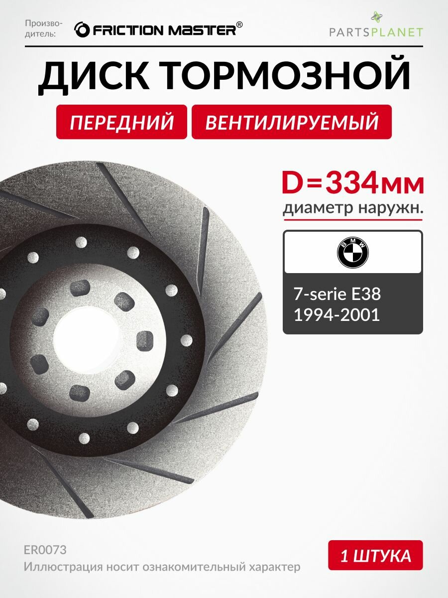 Тормозной диск передний на БМВ 7 серия E38 1994-2001, 1 штука