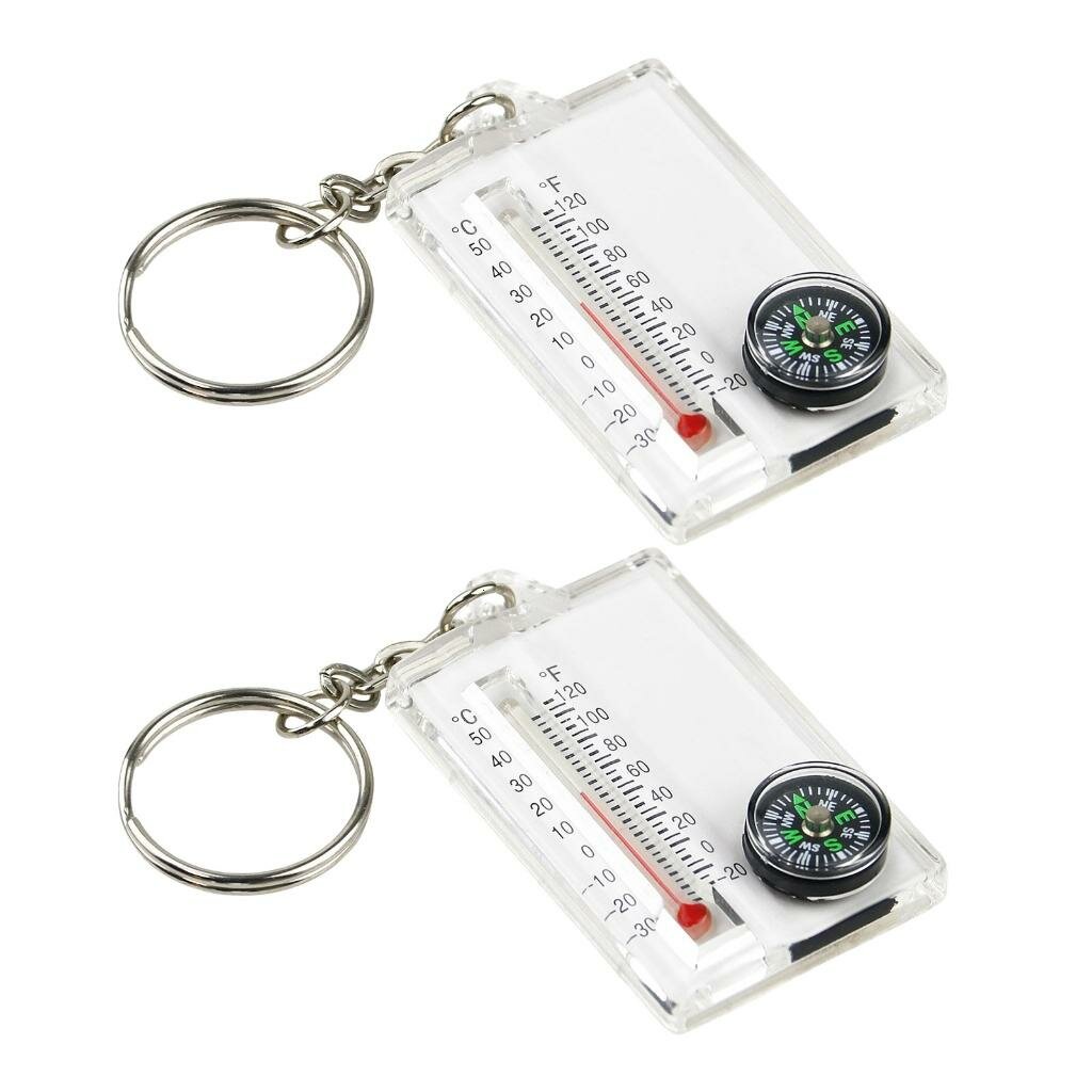 Компас карманный на брелоке с термометром, K101