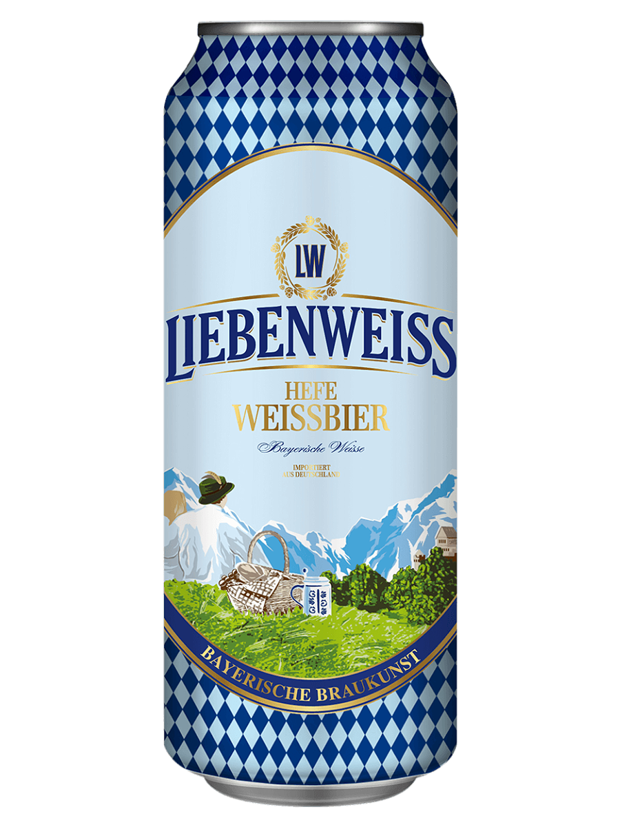 Пиво "Liebenweiss" Hefe-Weissbier, светлое, нефильтрованное, 0,5 л ж/б