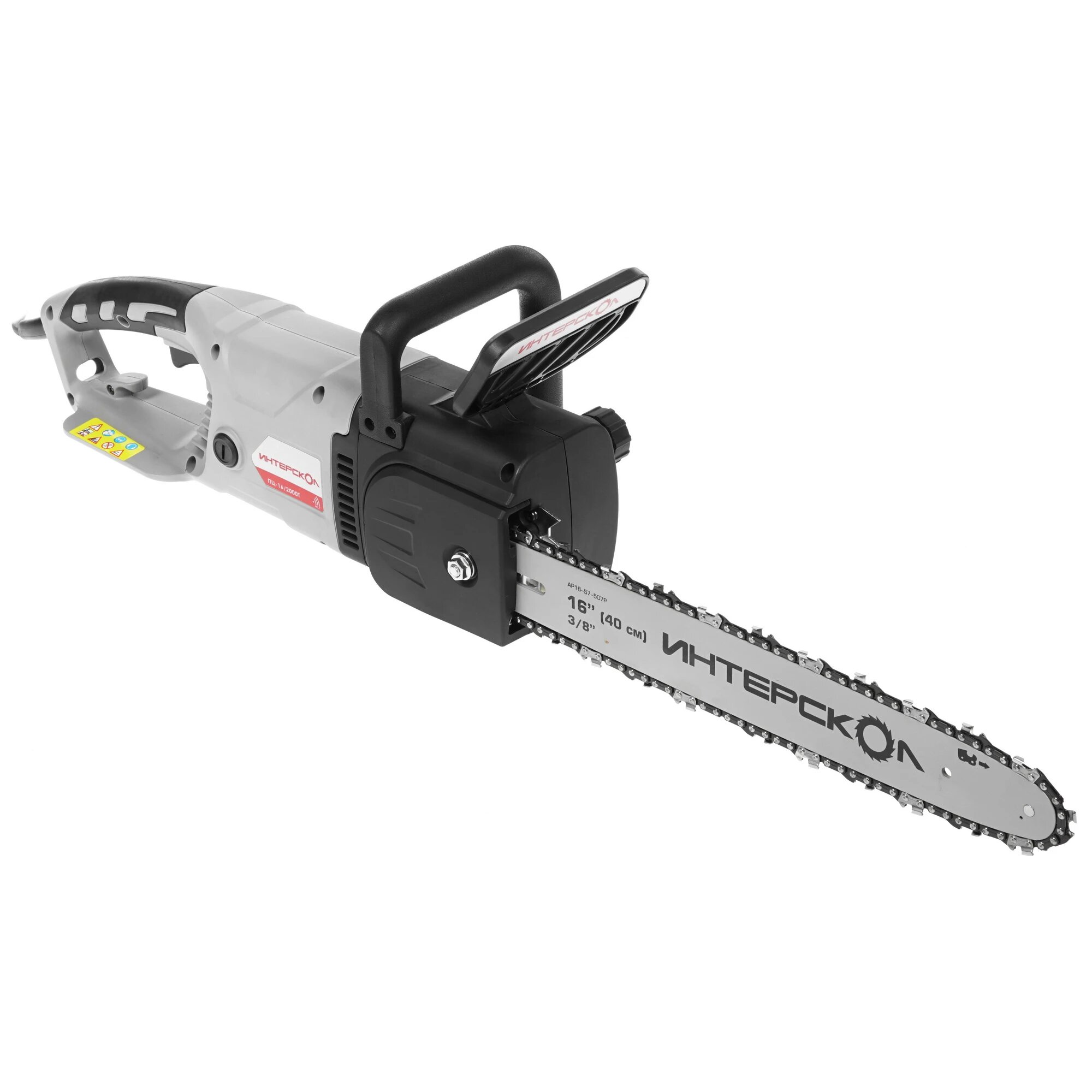 Пила цепная электрическая Интерскол ПЦ-16/2000Т серый/черный, 2000 Вт