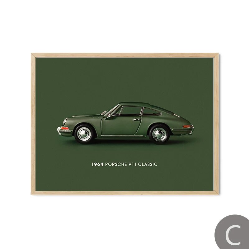 Постер 1964 Porsche 911 Classic, цвет C, 30x40 см