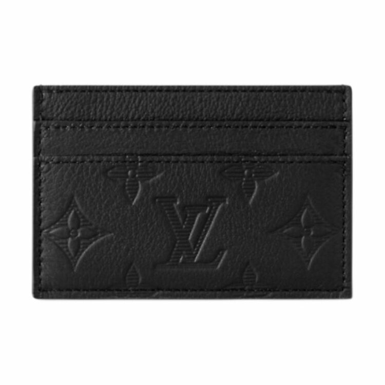 Визитница Louis Vuitton, фактура с тиснением, черный — фото 1