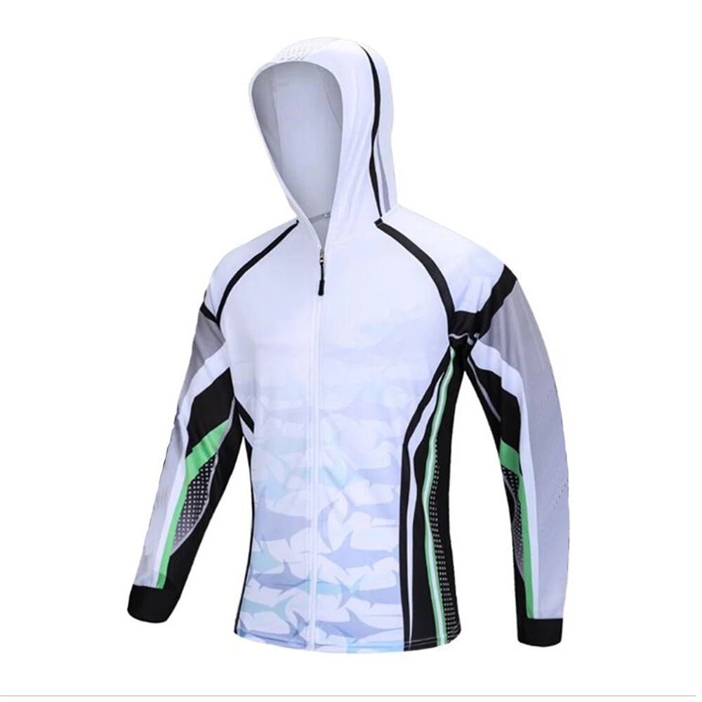 _ Защита от солнца и УФ-лучей, Солнцезащитная одежда, рыболовная рубашка, дышащая быстросохнущая рыболовная Джерси с капюшоном, спортивная одежда 4XL, DY1