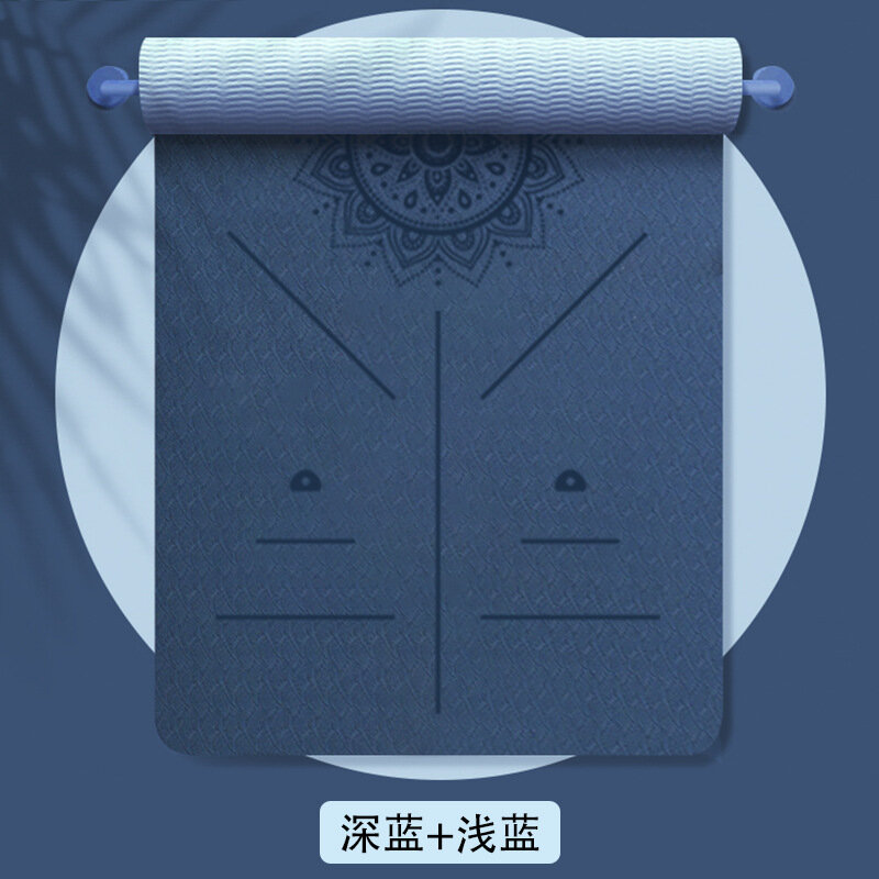 Коврик для йоги TPE, фитнес-коврик для дома, нескользящий, с амортизацией, бесшумный, утолщенный, расширенный, звукоизоляционный, для прыжков и упражнений, напольный коврик