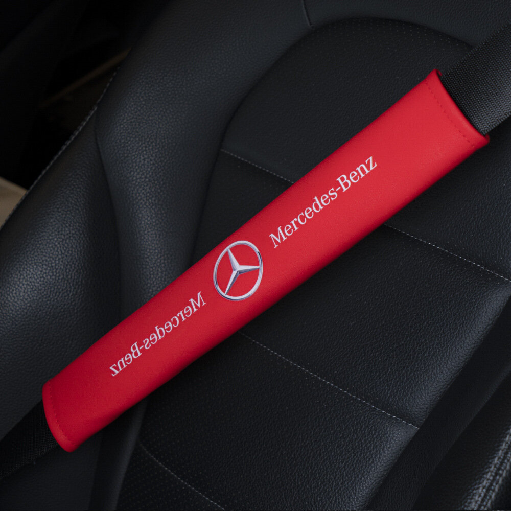 Защитный накладка на плечевой ремень с логотипом Mercedes-Benz, удлиненная кожаная, удобная и дышащая накладка на плечевой ремень