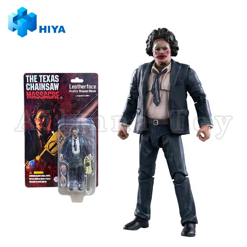 HIYA 4-дюймовая экшн-фигурка LeatherFace из фильма Texas Chainsaw Massacre 1974