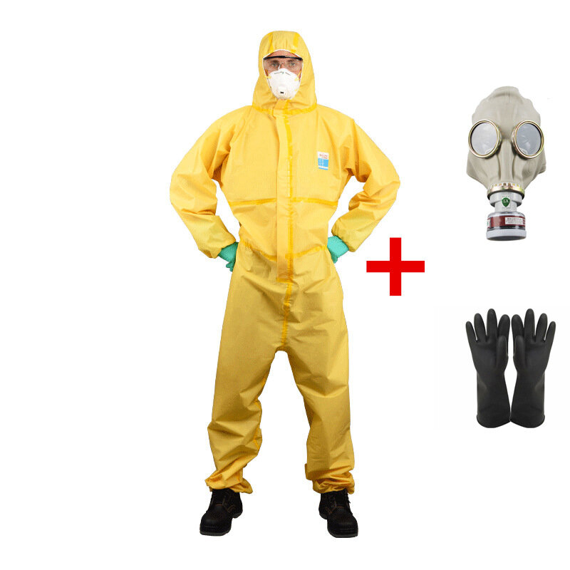 Легкий химически защитный костюм Kunzeer K4000, противогаз, защитный щиток для лица, защита от ядерного излучения, химически защитная одежда, устойчивая к кислотам и щелочам