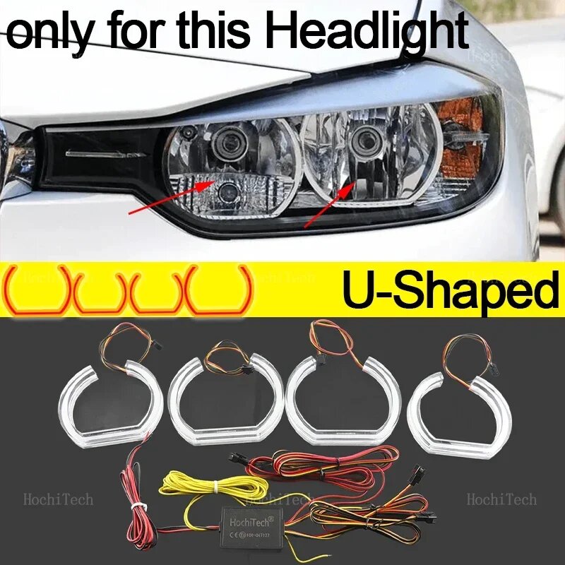 Для BMW 3 серии F30 F31 F34 2012-2016 RGB Красочный стиль DTM Управление приложением с указателем поворота Динамическая светодиодная кольцевая лампа «Ангельские глазки» DRL