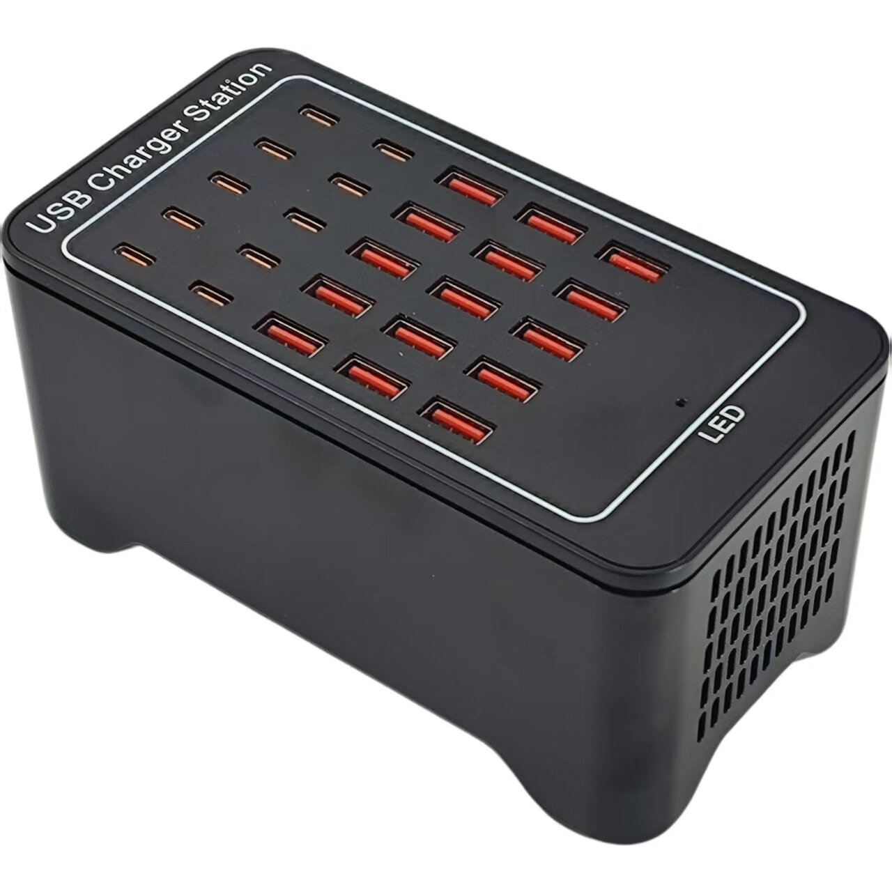 Дропшиппинг Многофункциональный USB-зарядник A+C порт Пластиковый корпус 20-портовый USB Студийный универсальный зарядный головка Огнестойкий