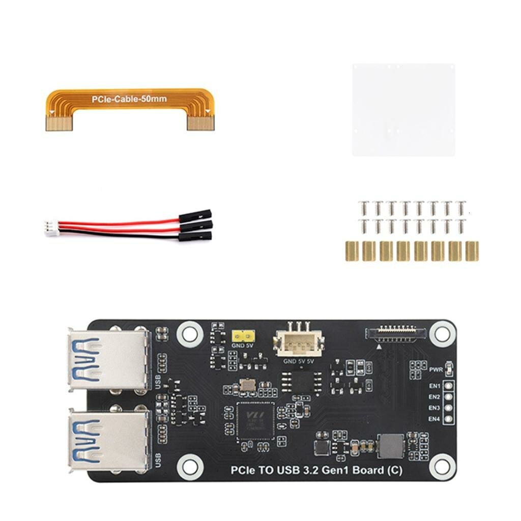 Разветвитель PCIe с 4 портами USB 3.2 Gen1 для RPi 5