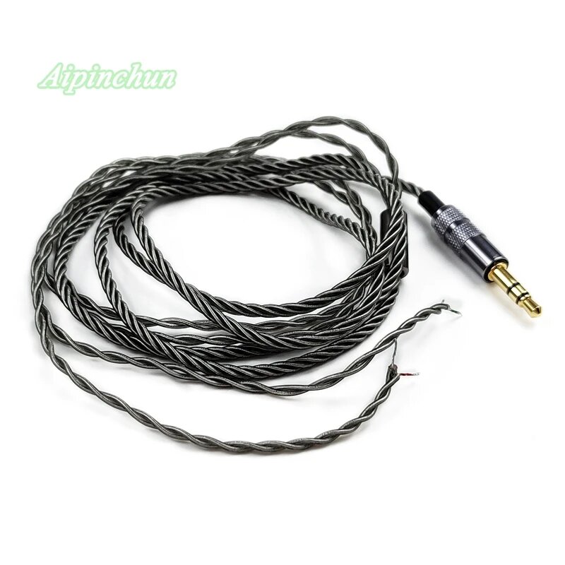 3-полюсный штекер 3,5 мм, мягкий ТПЭ кабель для наушников «сделай сам», запасной провод для ремонта наушников, шнур серого цвета