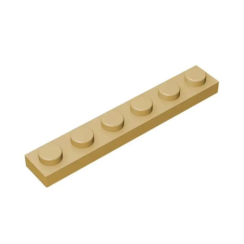 Бежевая пластина LEGO 1x6 (3666) - 10 шт.