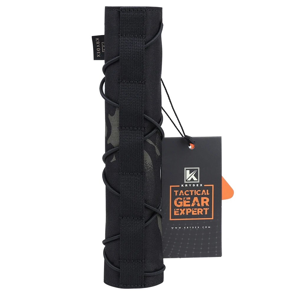 KRYDEX Тактический чехол для глушителя 22 см Черный, Camo Black