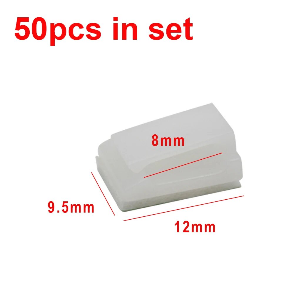 Самоклеящиеся монтажные зажимы для светодиодной ленты 8 мм 50pcs in set