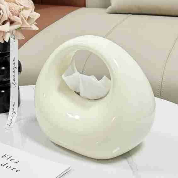 Керамическая коробка для салфеток в стиле Ins для гостиной, легкая роскошь, высококачественный вид, коробка для салфеток в виде сумочки, декор для домашнего стола