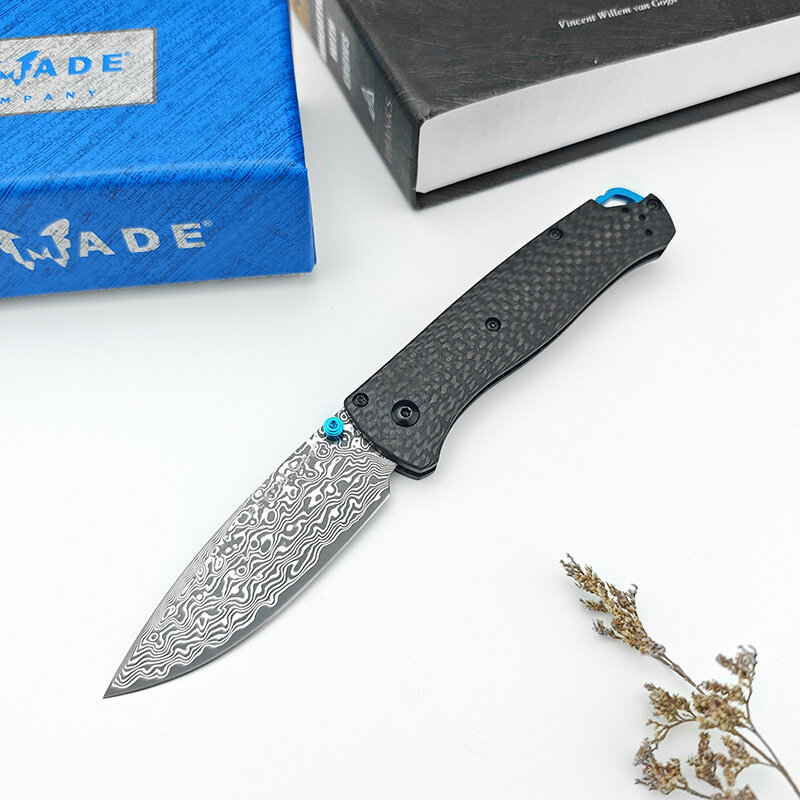 Горячая распродажа SG BM Butterfly 535, дамасская клинок, ручка из углеродного волокна, складной нож для активного отдыха, портативный EDC