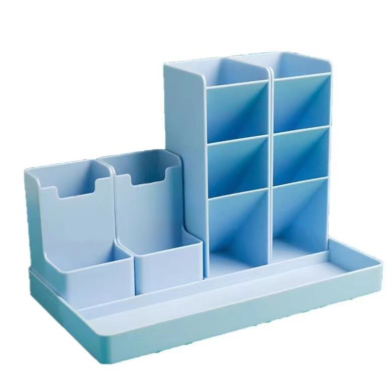 Комбинированная пластиковая подставка для ручек настольная, коробка для хранения на столе, настольная подставка для канцелярии, наклонная вставка для хранения кистей для макияжа, наклонная квадратная комбинированная подставка для ручек, наклонная