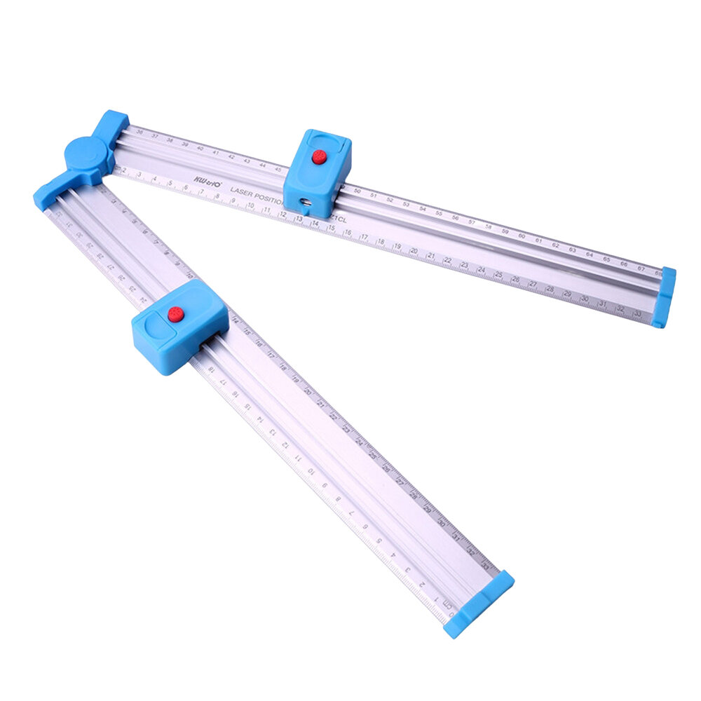 Линейка металлическая KW-TRIO с инструментом позиционирования уровня, поворотными линейками 180°, разворачивающимися до 680 мм, для, стен, половых плиток, строительства, внутреннего и внешнего использования, модель 9Z1CL, материал алюминиевый сплав и