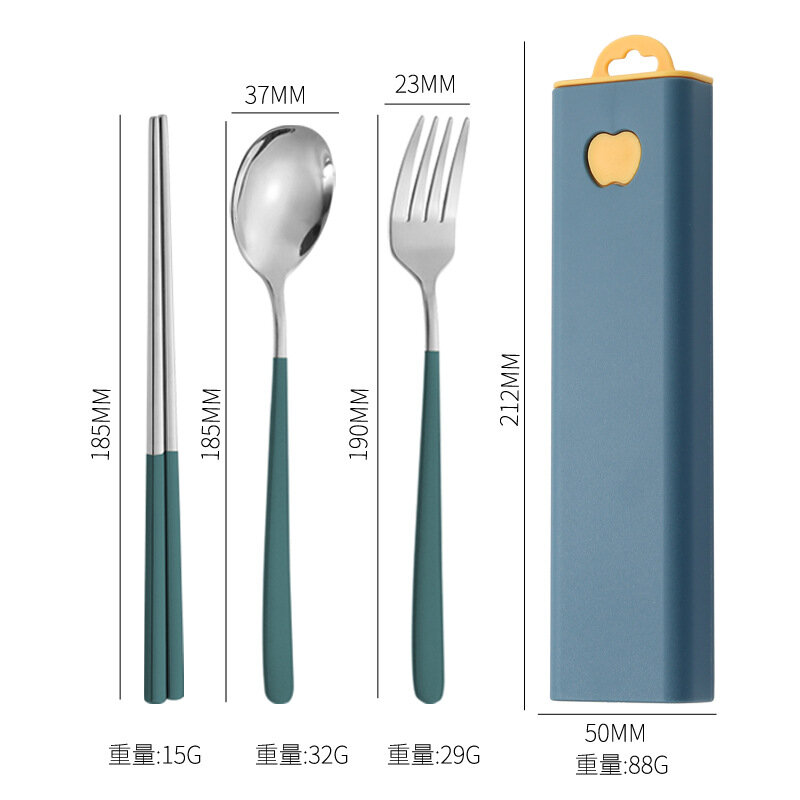 Корейская портативная посуда из нержавеющей стали 304, набор из трех предметов, компания, рекламная подарочная посуда,