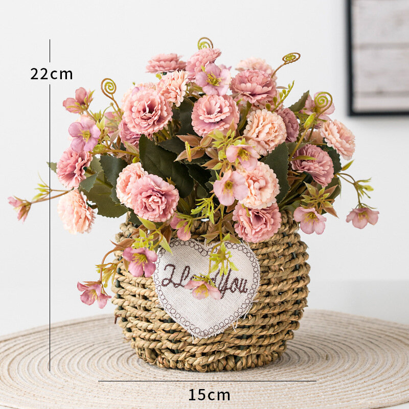 Искусственные цветы, декоративные цветы, украшение для гостиной, горшечные растения, сухие цветы, букет подсолнухов, декор для телевизионного шкафа, настольные украшения