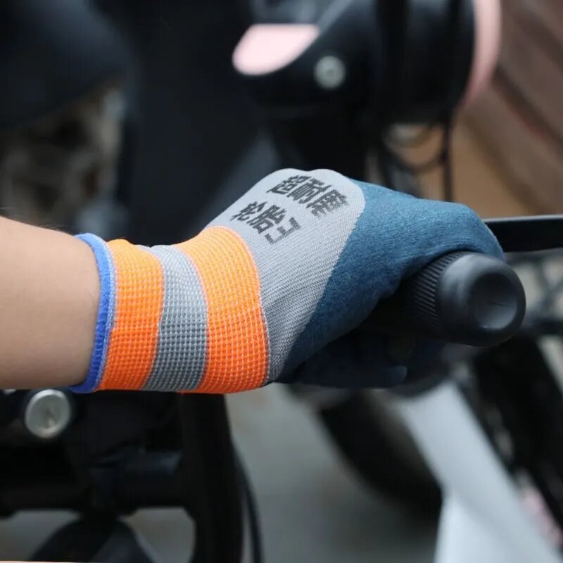 Перчатки защитные "Super Wear-Resistant Work Gloves", 10 пар, устойчивые к истиранию, синие, для производственных и садовых работ — фото 1
