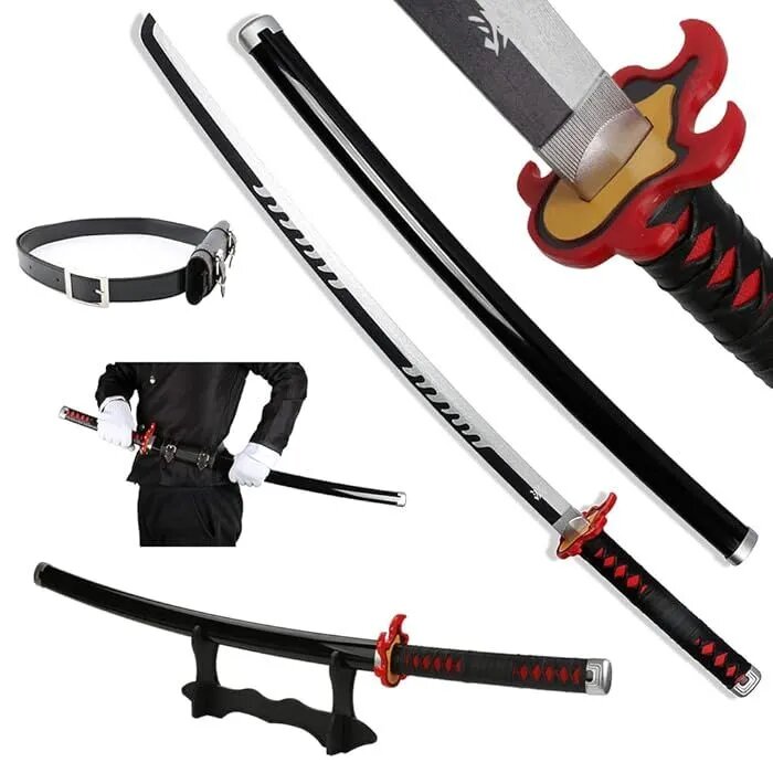 Coopeahen Demon Slayer Sword 104см, Меч из аниме Истребитель демонов для косплея, Камадо Тандзиро, с держателем для пояса, длина