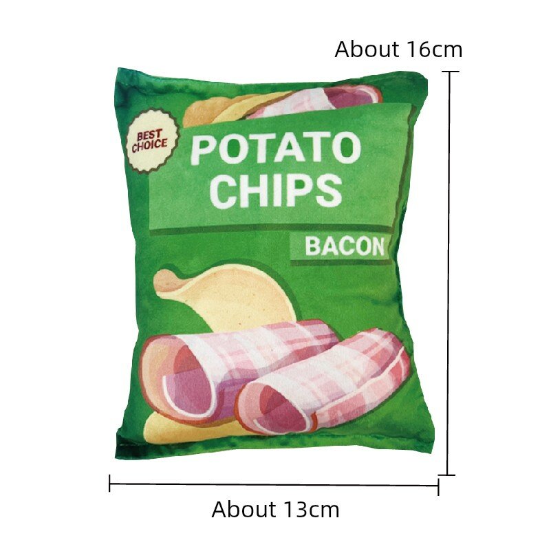 Плюшевая реалистичная игрушка-чипсы для собак, пищащая, для средних собак, с шуршащим эффектом зеленый