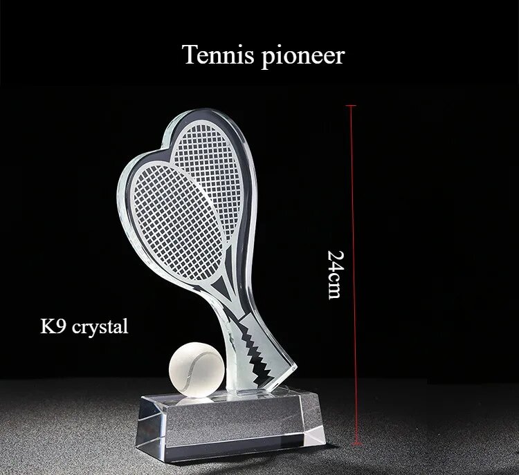Хрустальный теннисный трофей, Хрустальный теннисный трофей24*11cm