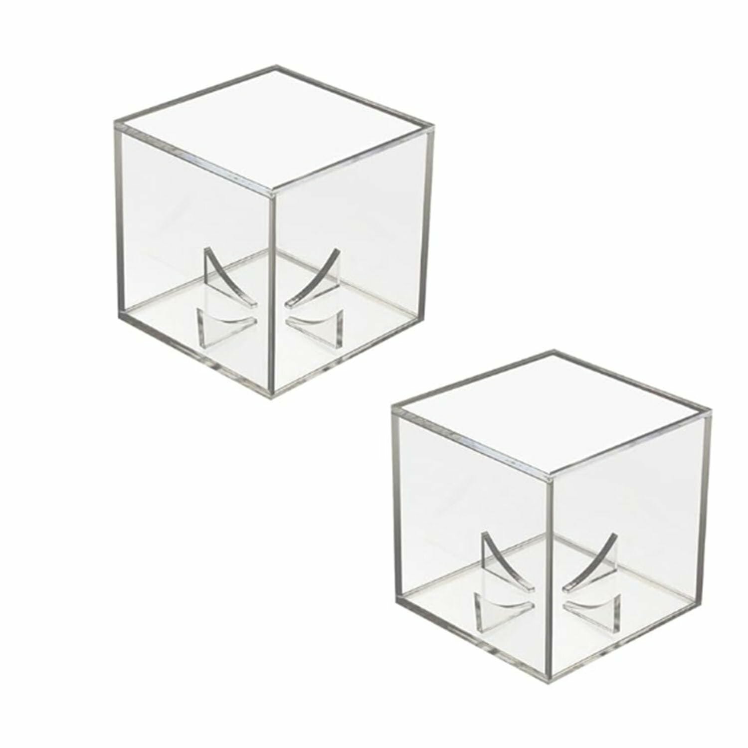 2 Pcs Базовая коробка для хранения, Кубическая стойка для мячей, Акриловая коробка для бейсбола, Прозрачная коробка для теннисных мячей, Для хранения сувениров, Защита, 8*8*8CM