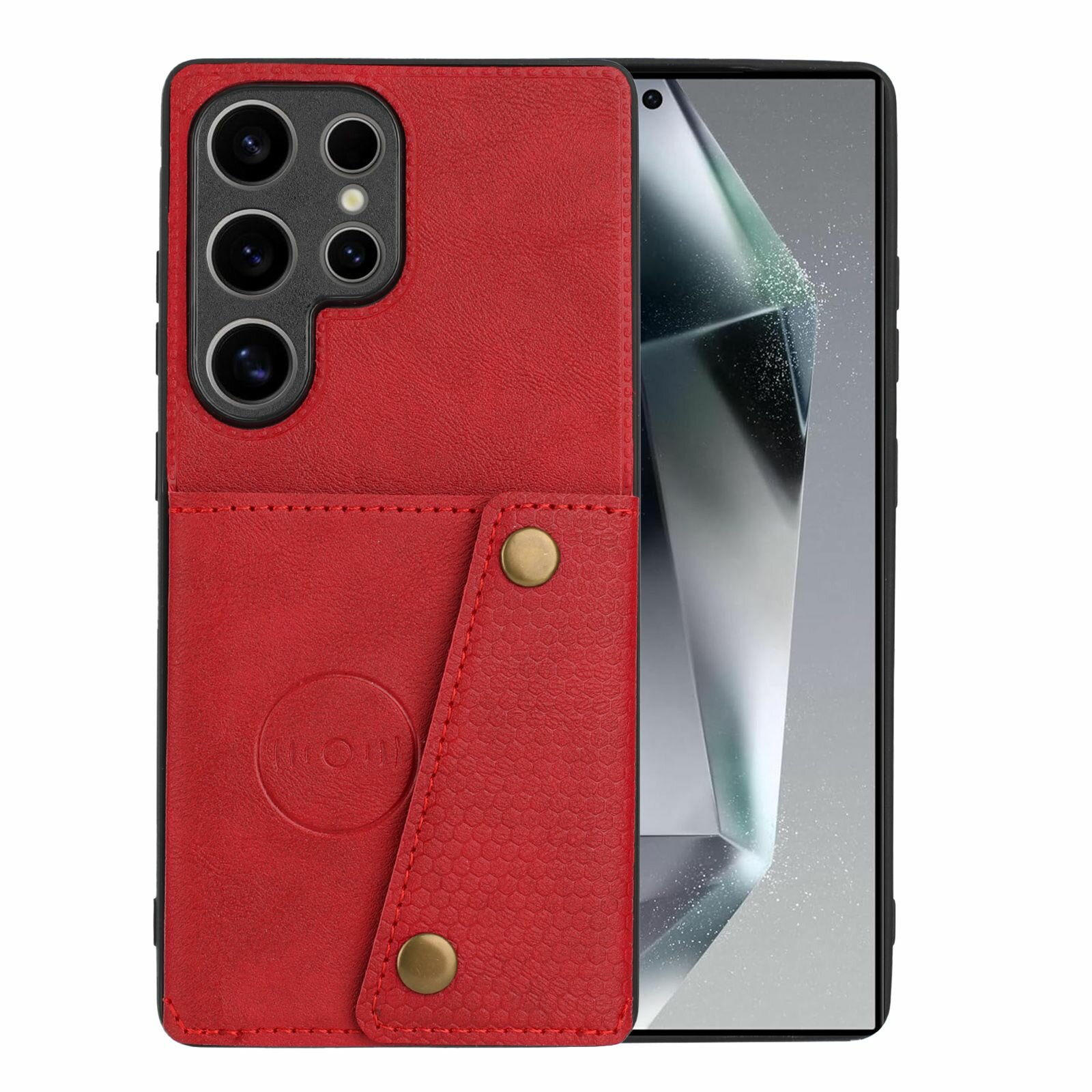 Чехол для телефона Samsung Galaxy S25 Ultra с карманом для карт и магнитный кронштейн