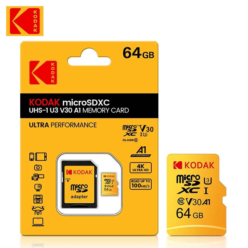 Kodak microSDXC 64GB UHS-I V30 A1