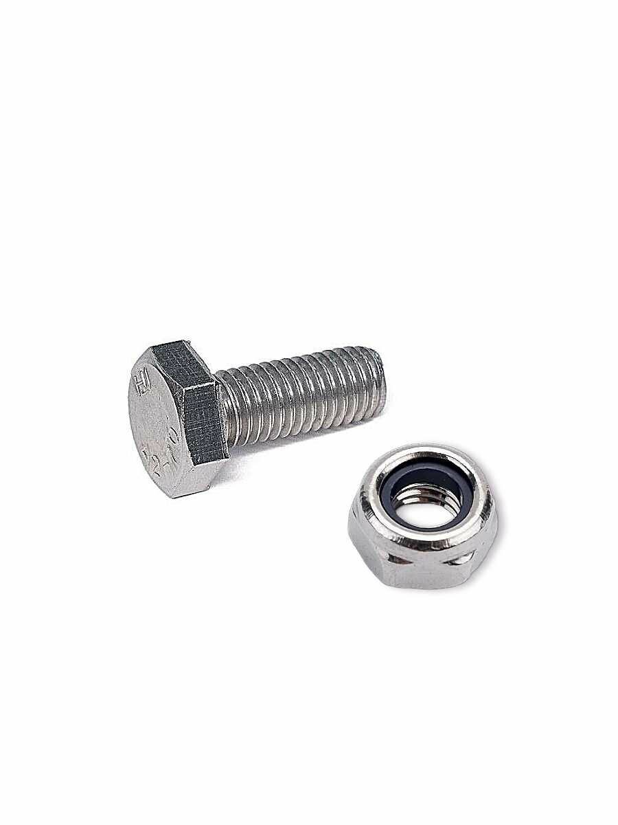 Болт нержавеющий 23 болта М4x10 мм DIN 933 со стоп гайкой, 10 шт. 11461