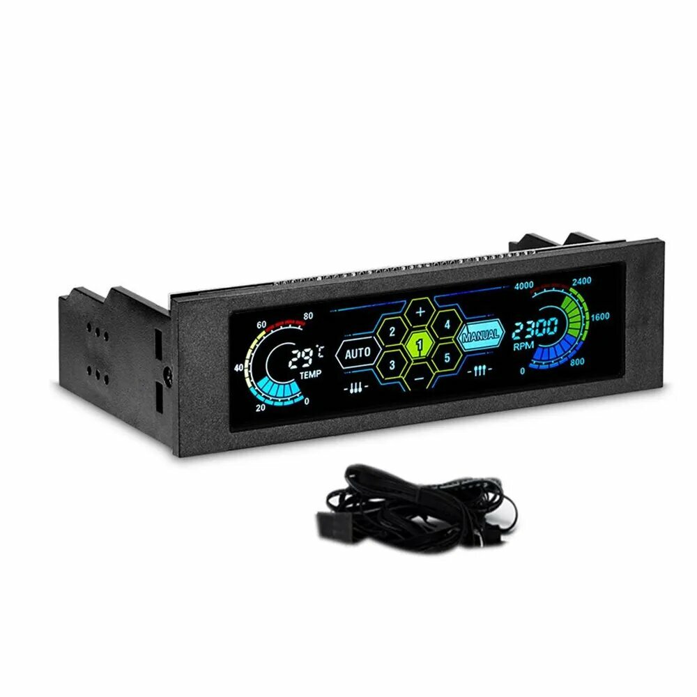 Датчик температуры процессора Контроллер вентиляторов охлаждения ПК с диагональю 5,25 ", большой светодиод, Автоматическое управление