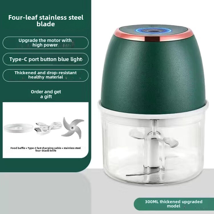 Эффективный Очиститель Чесночный: 300 Мл Чаша Из Прочного Полипропилена С 4 Лезвиями Из Нержавеющей Стали - Компактный Кухонный Инструмент Все В Одном Для Домашних Поваров И Новичков