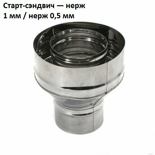 Старт-сэндвич — нерж 1 мм / нерж 0,5 мм ф 130 х 220 мама-папа ПО дыму "Сталь-мастер"