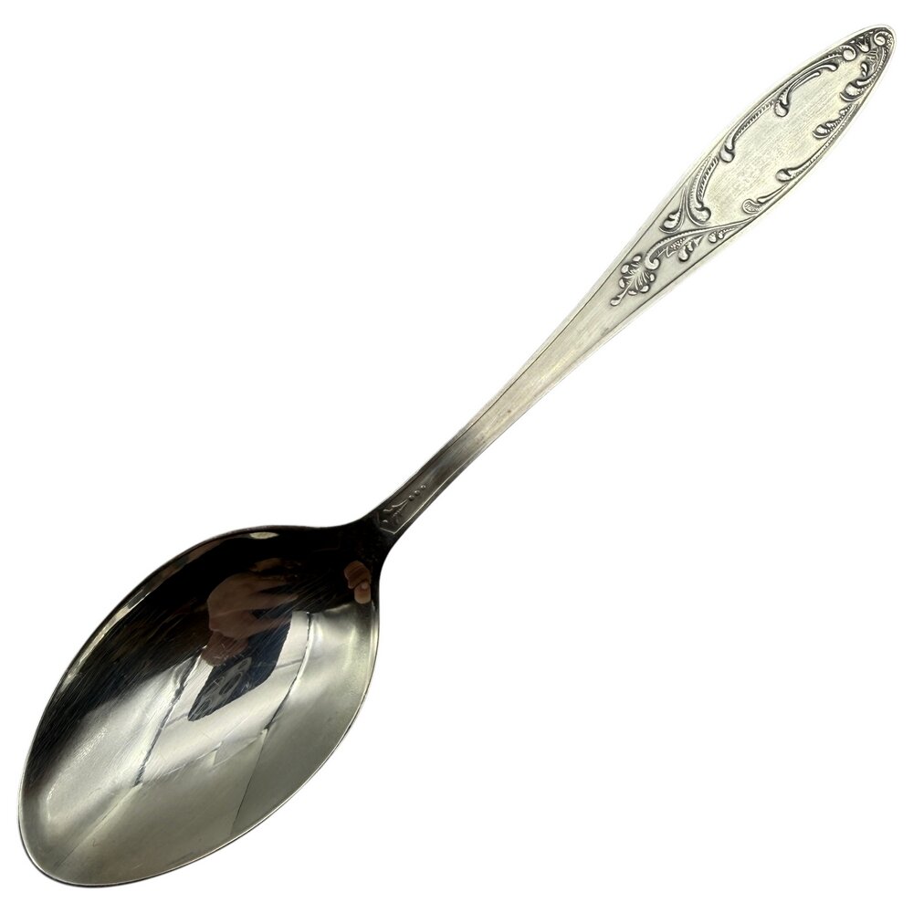 Ложка десертная "Пламя", 19.5 см, 1960-1970 гг, МНЦ, Кольчугино, СССР (цена 1-15)