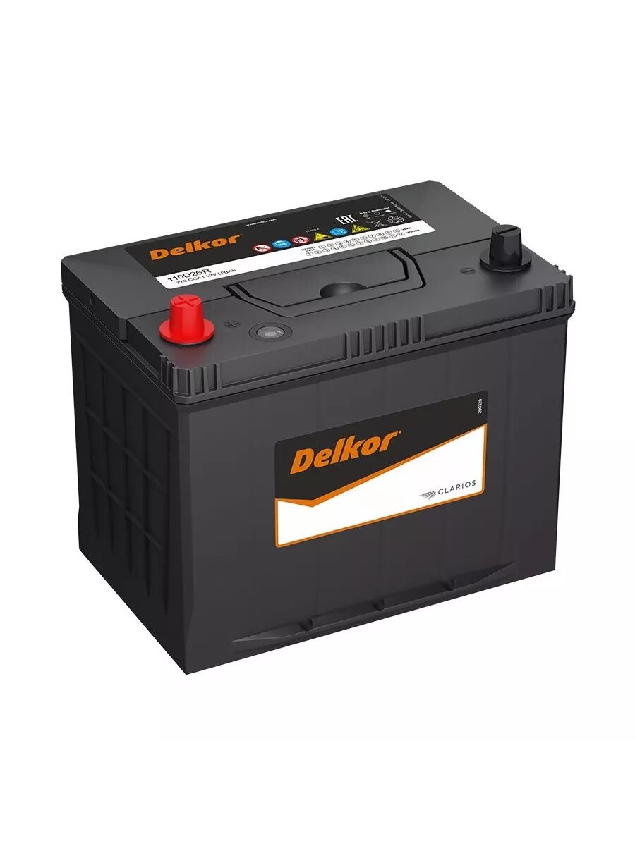 Аккумулятор DELKOR 110D26R 12V 90Ач прям. пол.