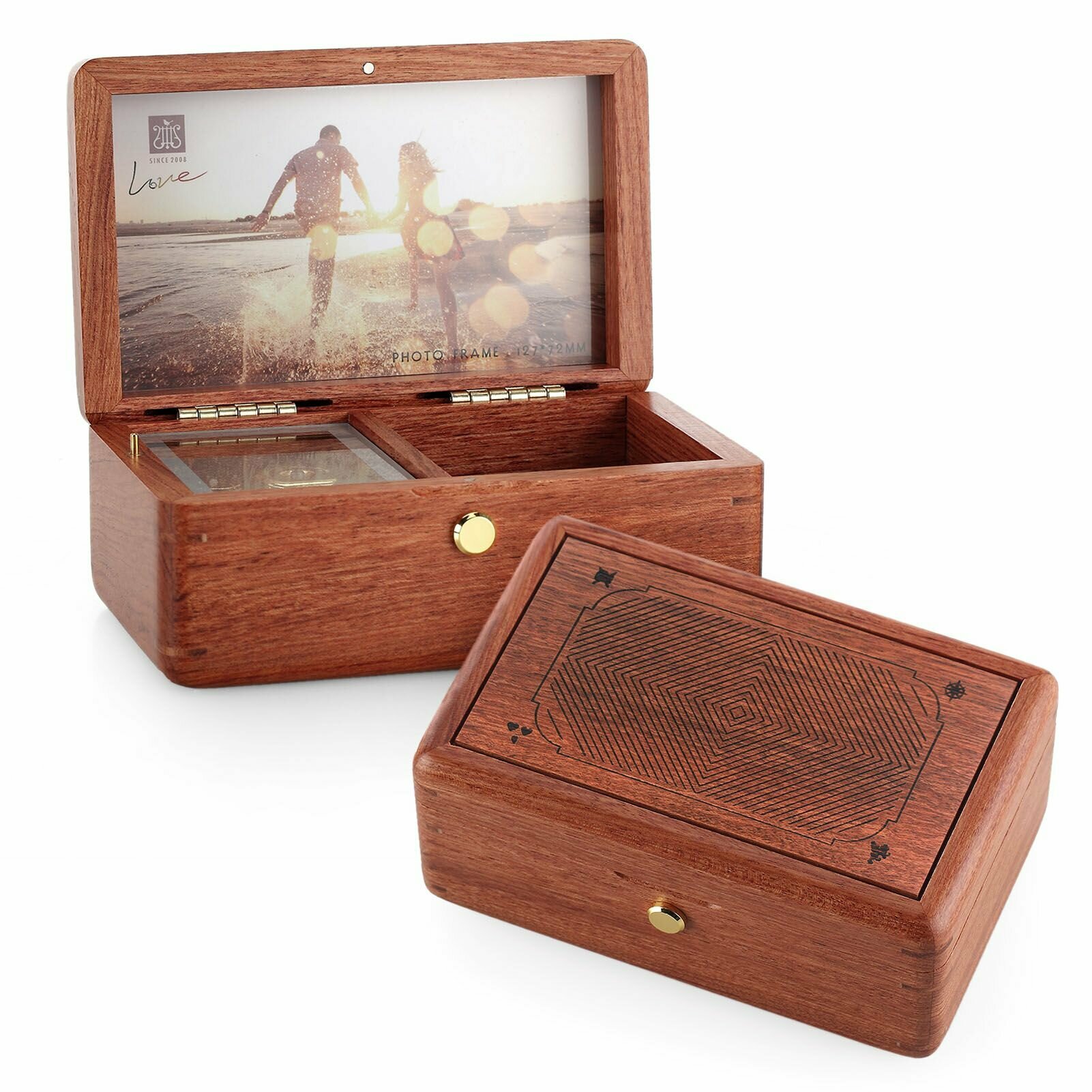 Sinzyo Davy Jones Деревянная музыкальная шкатулка Рождественский подарок для Подарок на день рождения Красное дерево