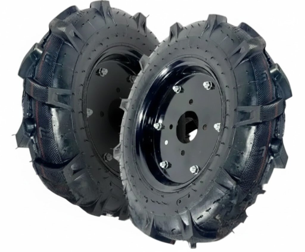 Колёса для мотоблока 4.0010, (левое + правое), диск 4 болта, в сборе (камера+покрышка+диск), для моделей ТСР-820-1000