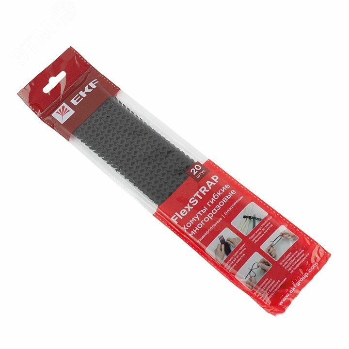 Хомут гибкий 20 шт зеленый/ FlexSTRAP EKF