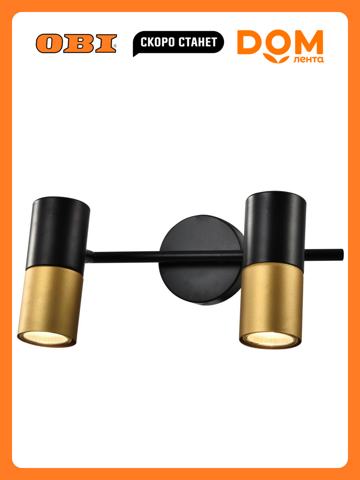 Светильник настенно-потолочный Rivoli Belladonna черный, золото 30X21X16