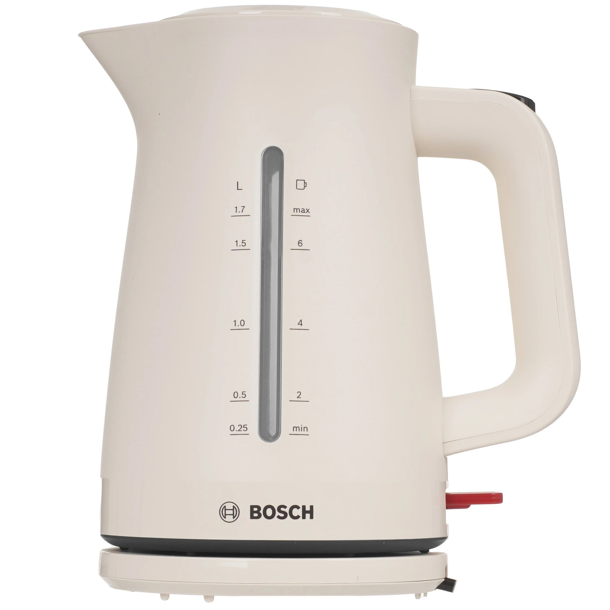 Электрический чайник Bosch TWK3M127, 2400 Вт, объем 1.7 л, цвет бежевый