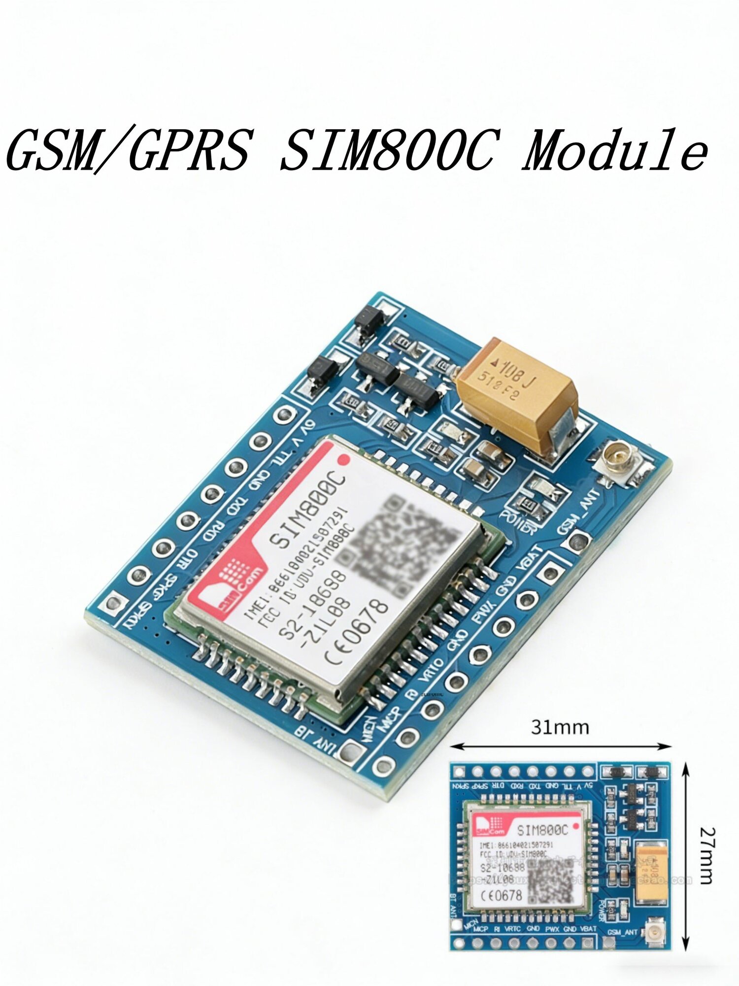 SIM800C четырехдиапазонный модуль GSM/GPRS рабочая плата для разработки