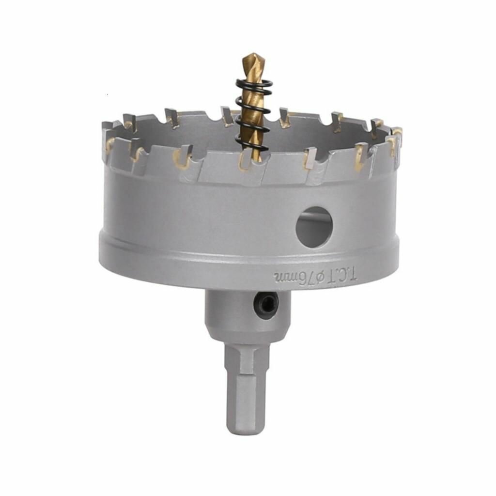 Карбидная коронка по металлу с хвостовиком 10 мм, 76mm