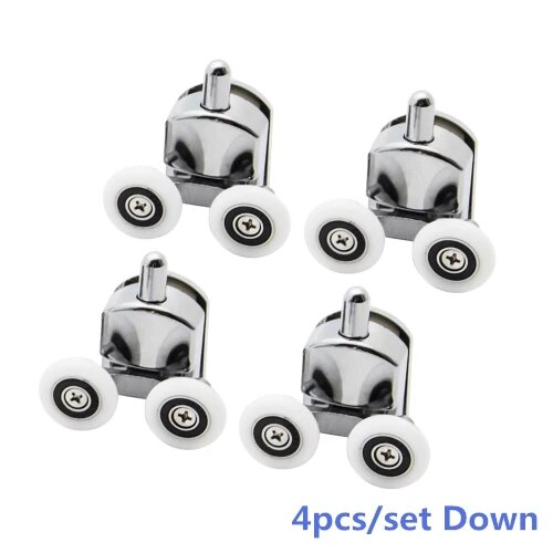 Ролики для душевой двери, 27 мм, 4шт, цвет: 4pcs down