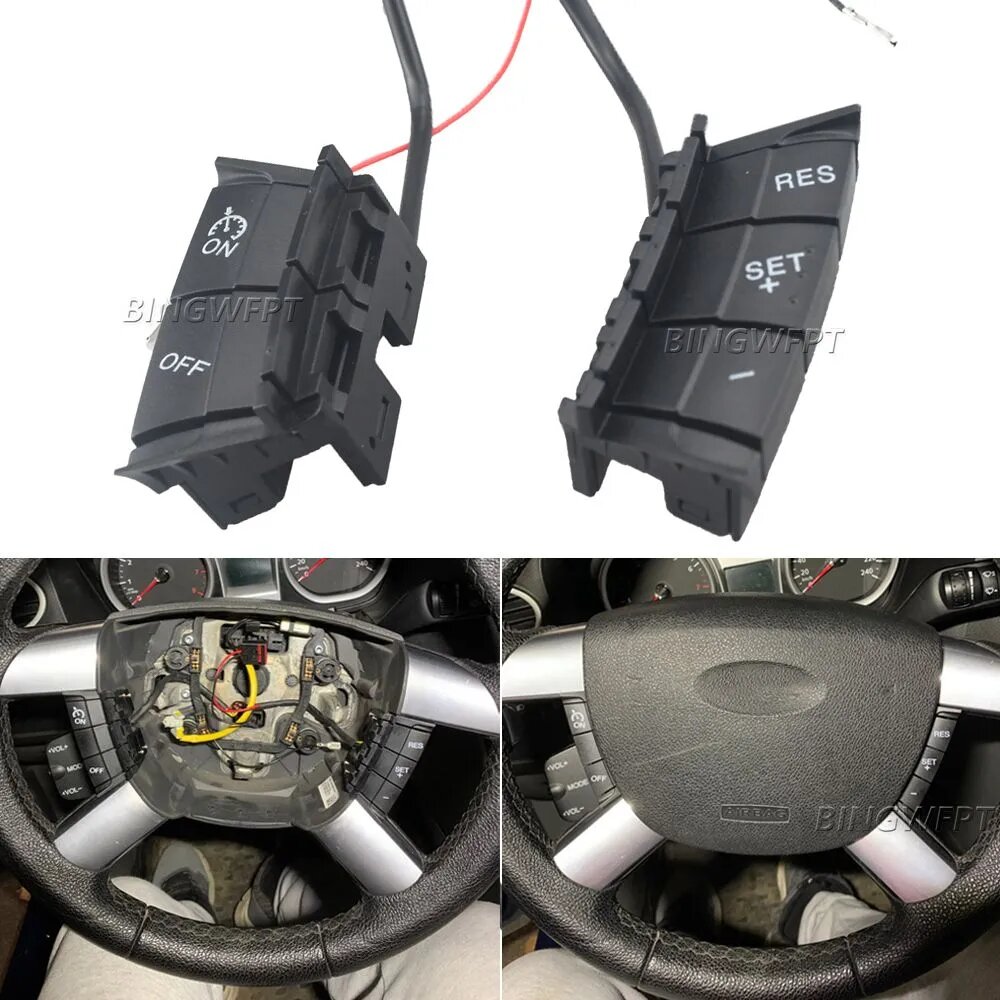 Вставка мультируля для Ford Focus 2005-2011 годов выпуска, мультифункциональная вставка руля, ABS пластик